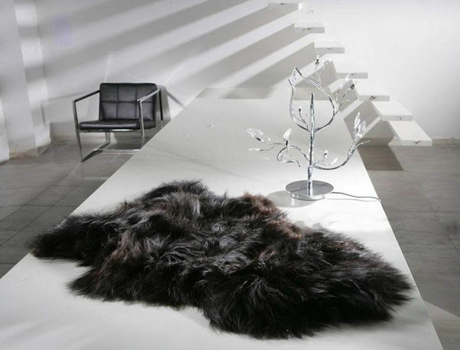 Arctic Sheepskin Pelt Rugs Undyed Super Long Icelandic Black | Ultimate ...